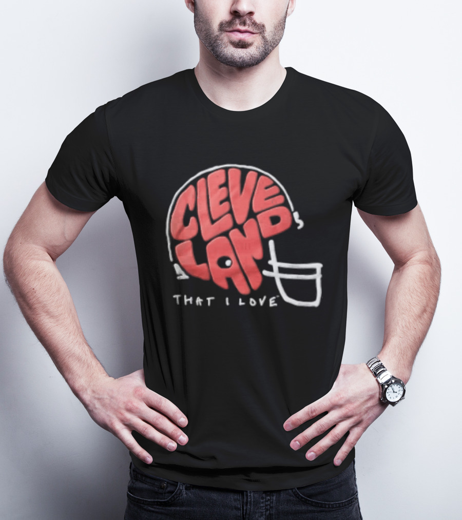 Cleveland Helmet That I Love Football Fan T-Shirt