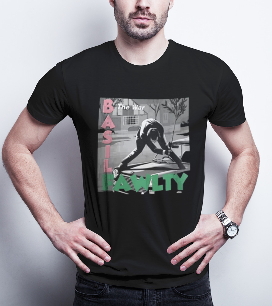 Basil Fawlty The War Man In Suit Hitting Car With Tree Branch Scene T-Shirt