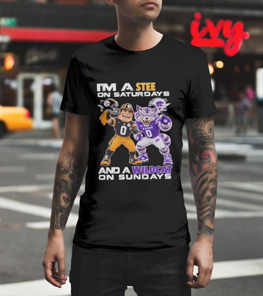 I'm A Steeler On Saturdays And A Wildcat On Sundays K State Football Fan Gear T-Shirt
