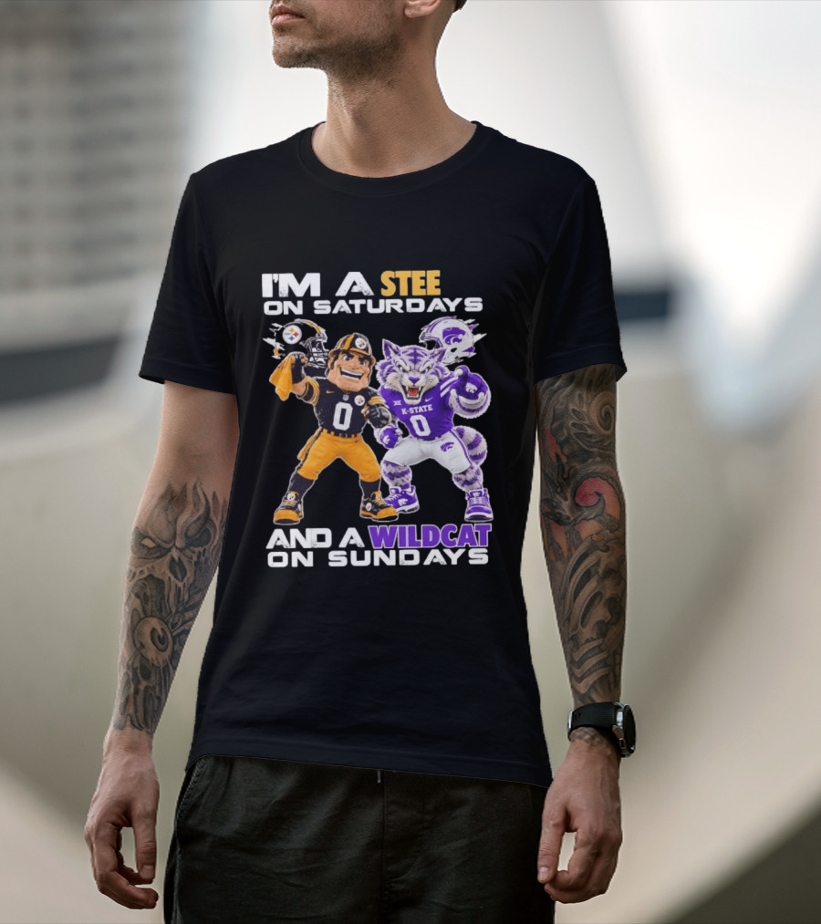 I'm A Steeler On Saturdays And A Wildcat On Sundays K State Football Fan Gear T-Shirt