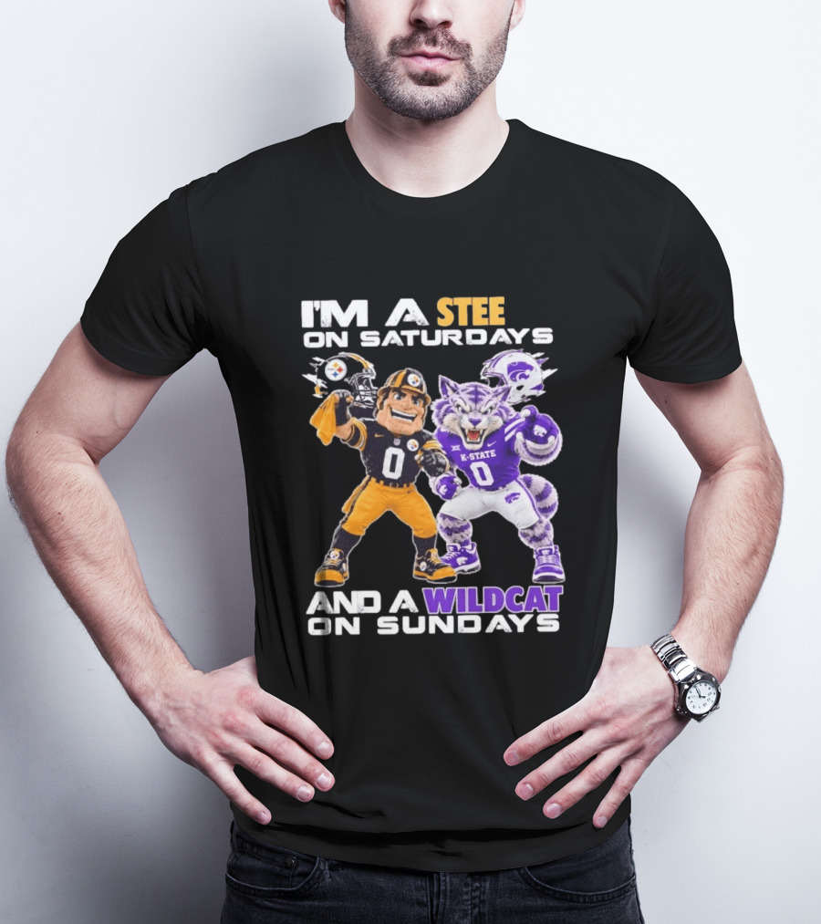 I'm A Steeler On Saturdays And A Wildcat On Sundays K State Football Fan Gear T-Shirt