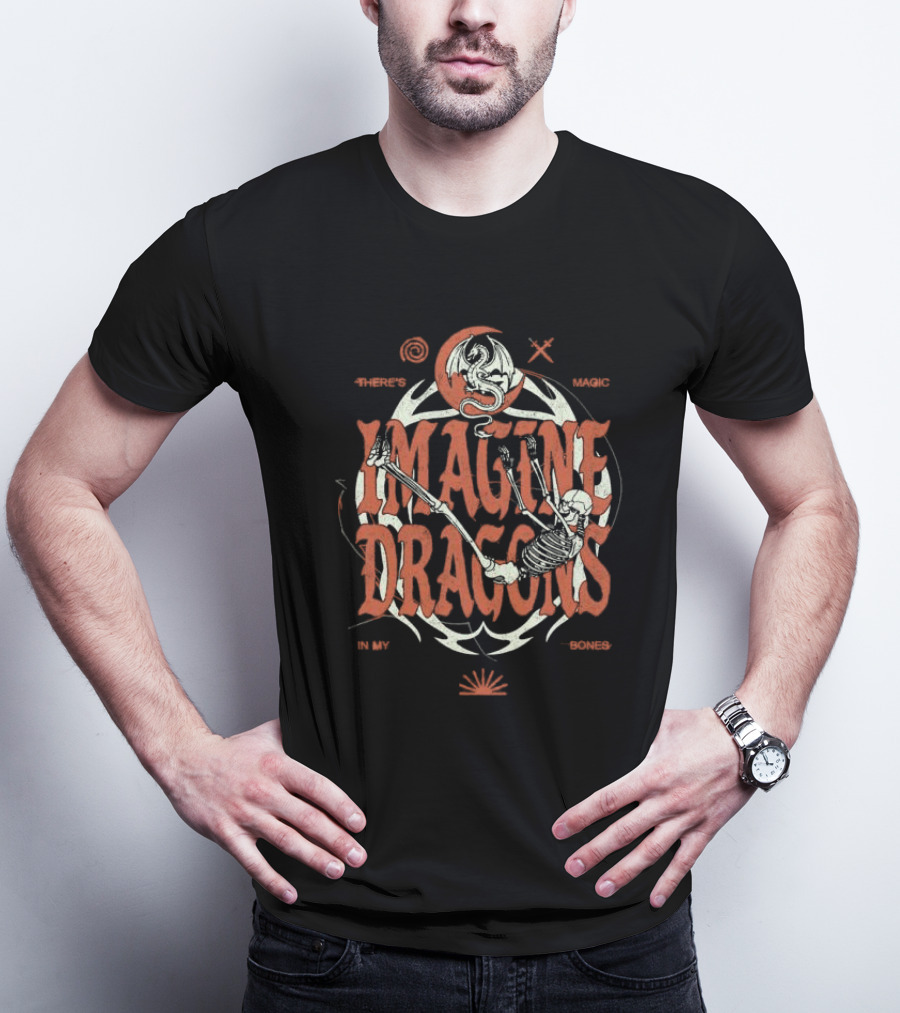 Imagine Dragons Music Store Skeleton And Moon There's Magic In My Bones T-Shirt