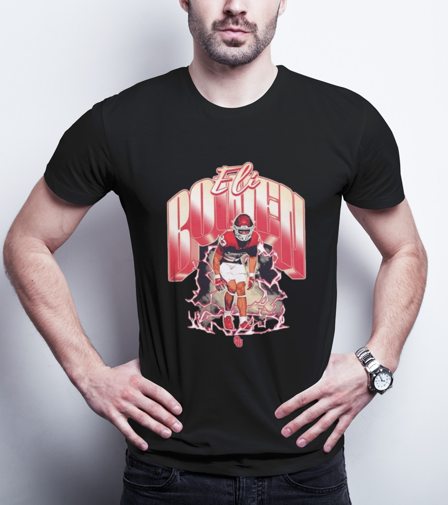 Eli Bowen Oklahoma Sooners Lightning Football Collage T-Shirt