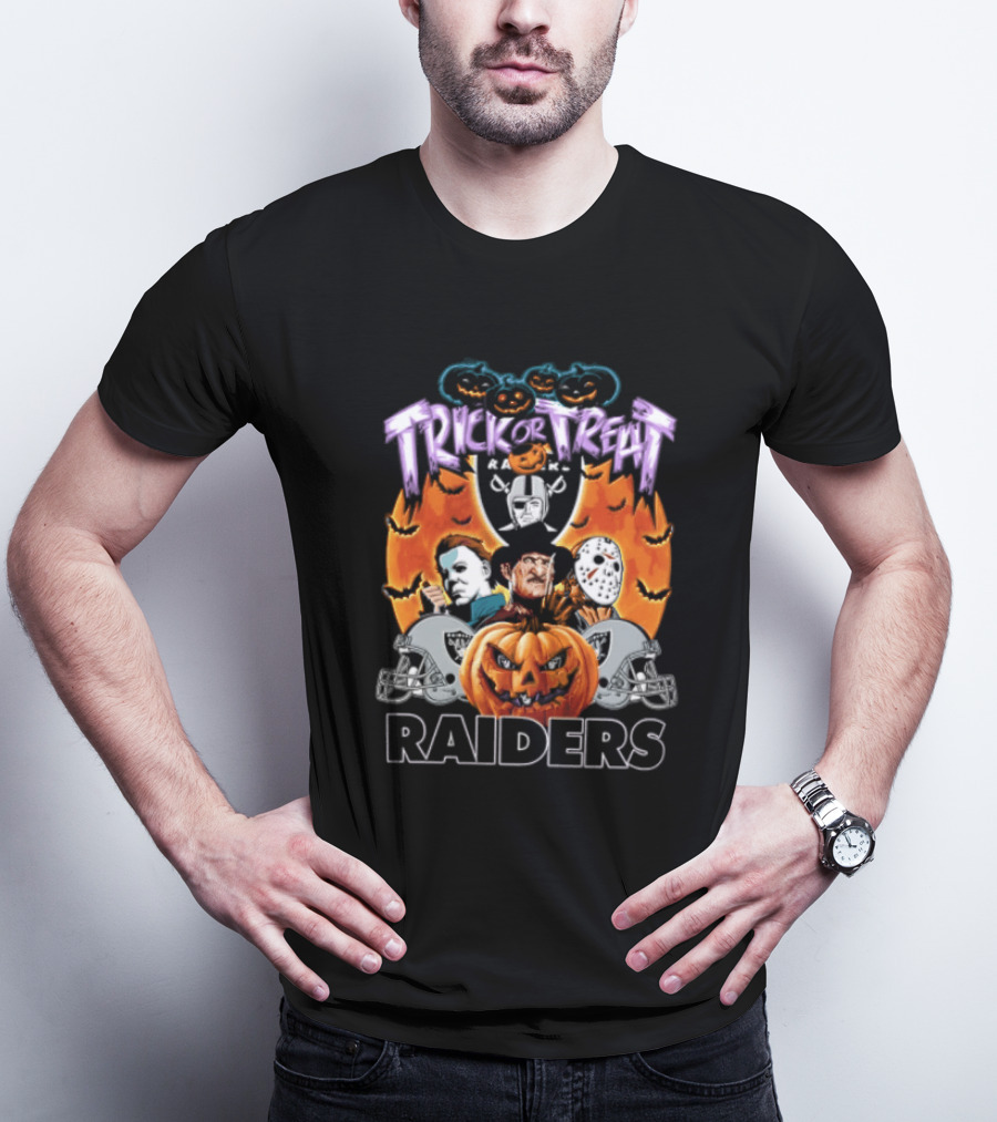Las Vegas Raiders Trick Or Treat Halloween Pumpkin Ghosts T-Shirt
