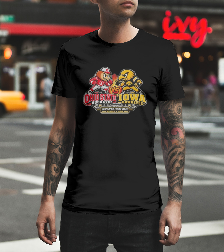 Ohio State Buckeyes Vs Iowa Hawkeyes NCAA College Football Kinnick Stadium Iowa City October 3 2026 T-Shirt