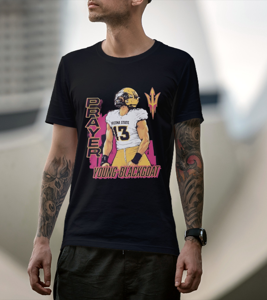 Prayer Young Blackgoat 13 Arizona State Sun Devils Football T-Shirt