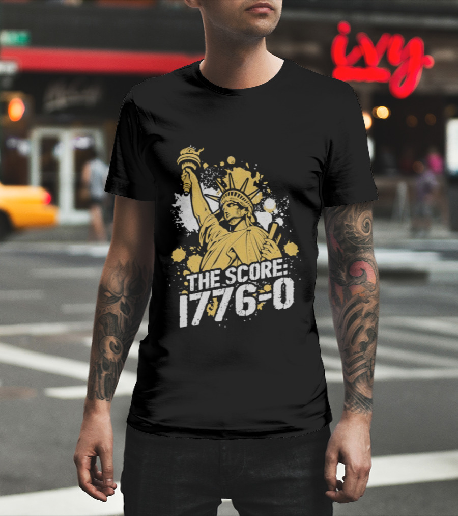 The Fat Electrician Statue Of Liberty 1776 0 Score T-Shirt