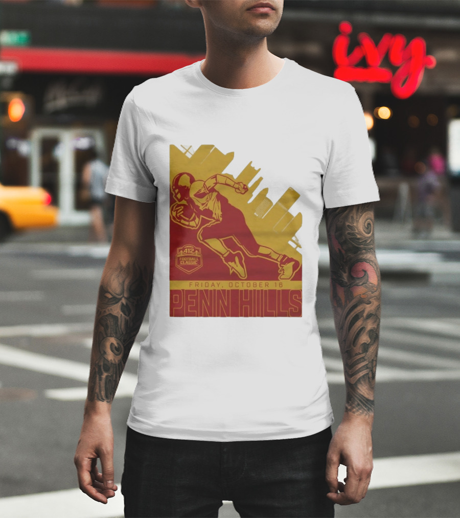 412 Football Classic Penn Hills Friday October 16 Football Player Image T-Shirt