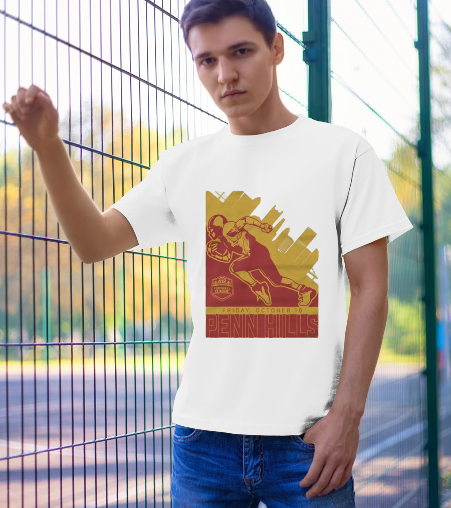 412 Football Classic Penn Hills Friday October 16 Football Player Image T-Shirt