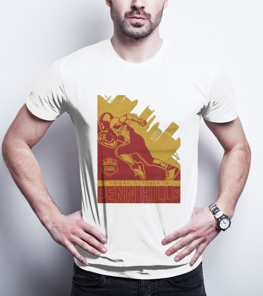 412 Football Classic Penn Hills Friday October 16 Football Player Image T-Shirt