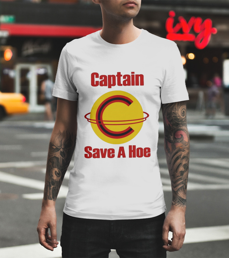 Captain Save A Hoe Humor Yellow C T-Shirt