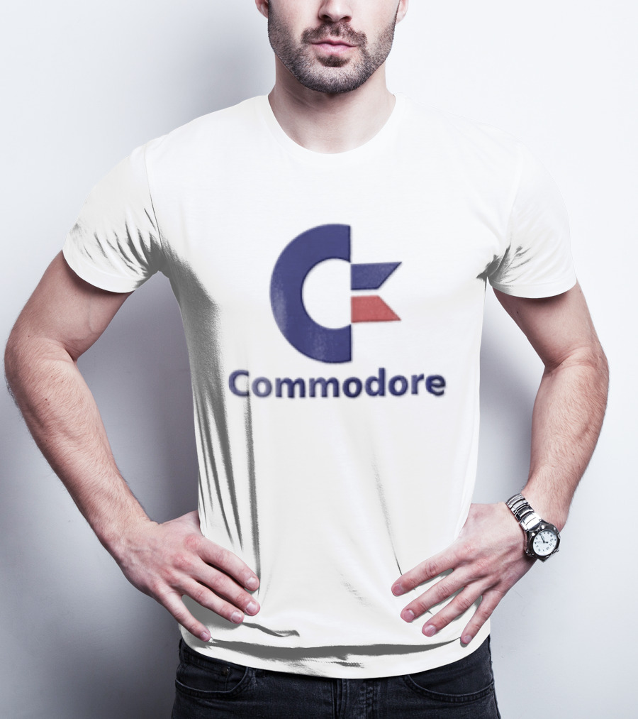 Commodore Blue Red Letter C Vintage Computer T-Shirt