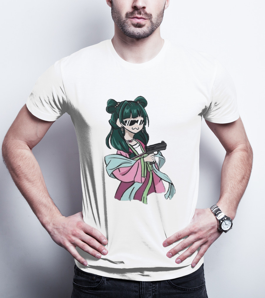 Mao Mao The Apothecary Diaries Anime Character With Gun And Sunglasses T-Shirt