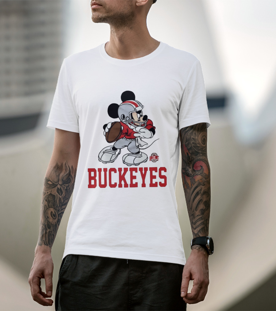 Mickey Mouse Ohio State Buckeyes Football Quarterback T-Shirt