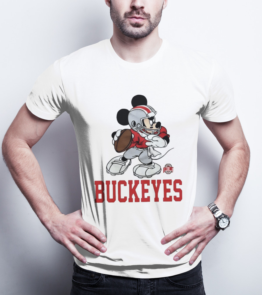Mickey Mouse Ohio State Buckeyes Football Quarterback T-Shirt
