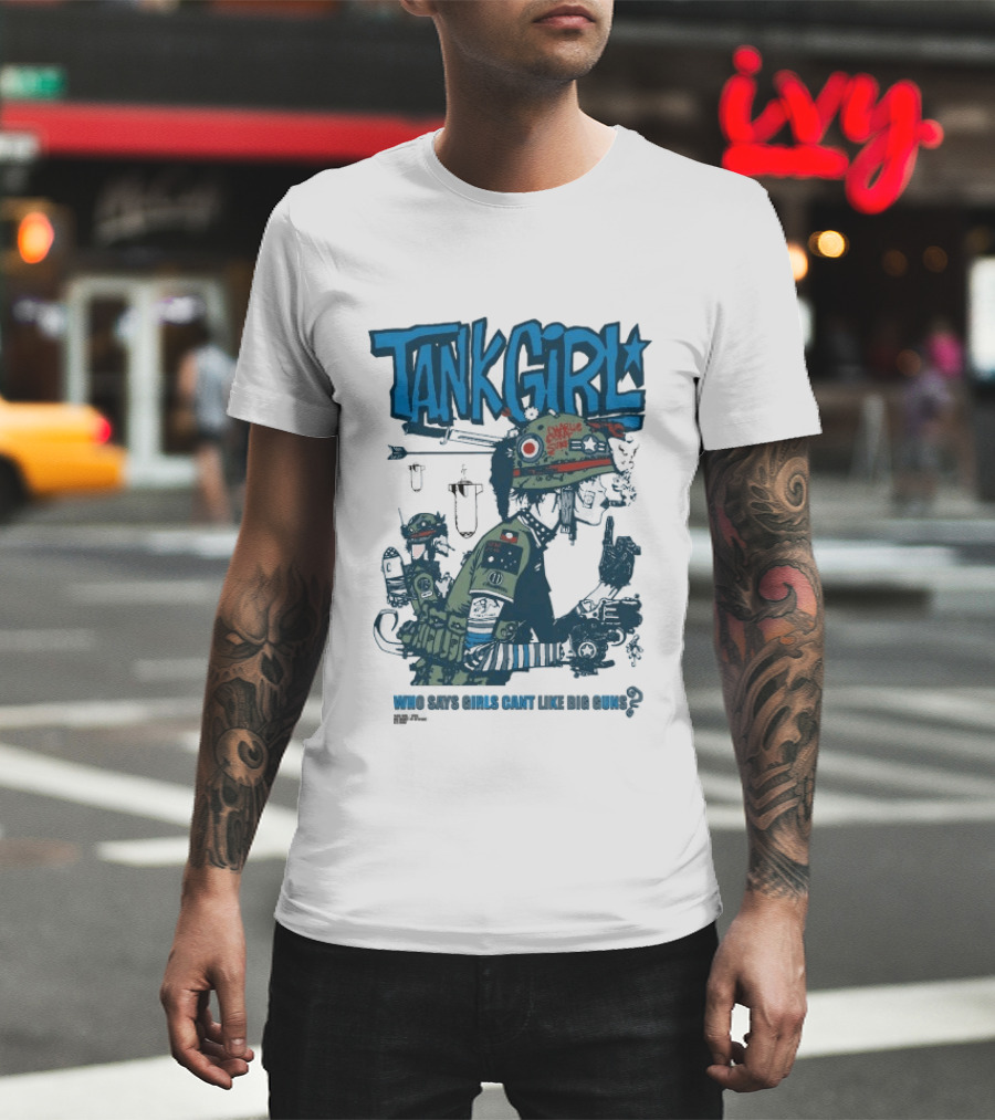 Tank Girl Charlie Don't Surf Who Says Girls Can't Like Big Guns T-Shirt