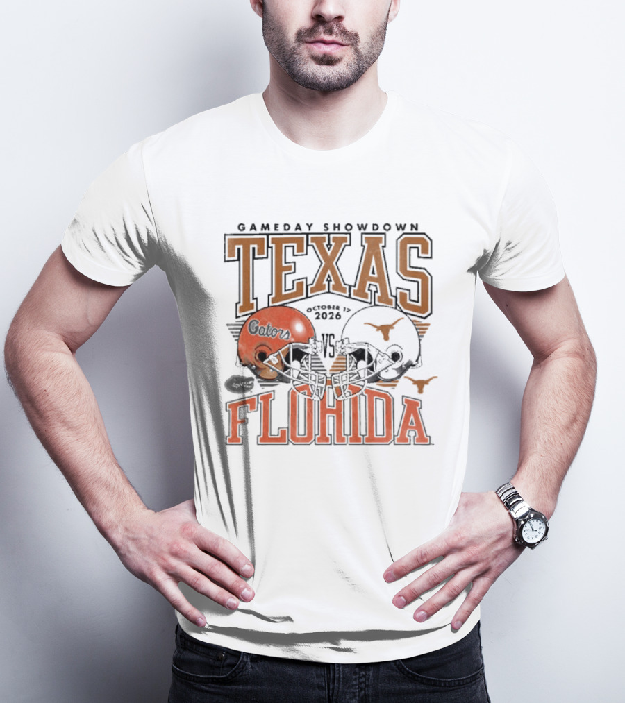 Gameday Showdown Texas Vs Florida October 17 2026 Helmets T-Shirt