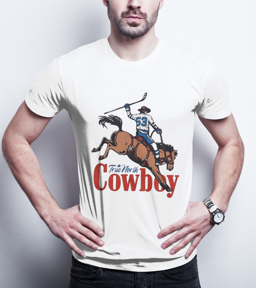 True North Cowboy Hockey Riding Bucking Bronco Number 53 T-Shirt