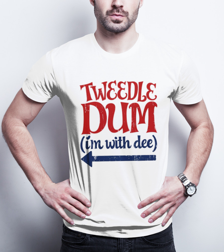 Tweedle Dum I'm With Dee Matching Couple T-Shirt