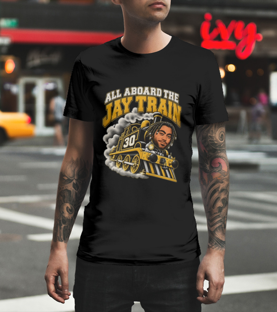 All Aboard The Jay Train 30 Steam Engine Train T-Shirt