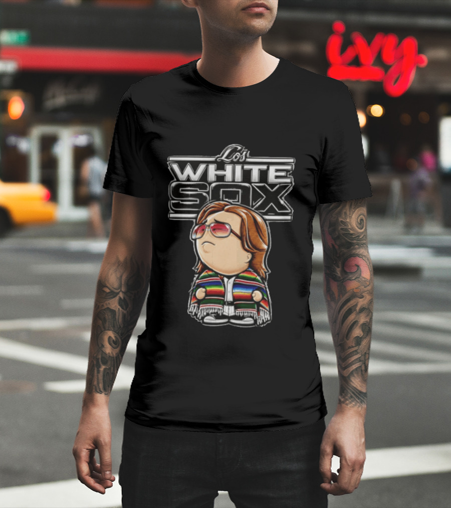 Los White Sox Character With Sunglasses And Colorful Poncho T-Shirt