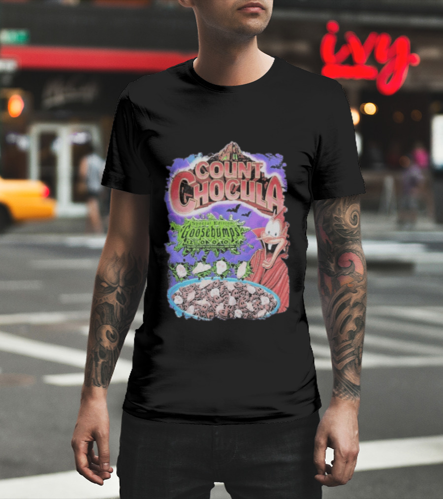 Count Chocula Special Edition Goosebumps Cereal Box T-Shirt