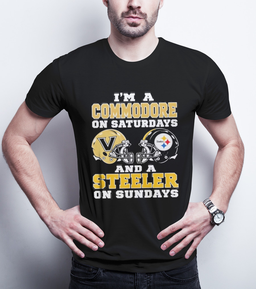 I'm A Commodore On Saturdays And A Steeler On Sundays Helmets T-Shirt