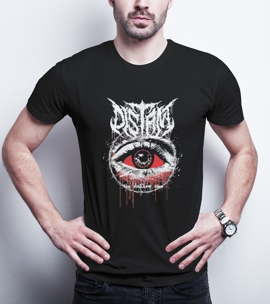 Distant Shallow Gaze Eye Red Dripping Eye With Stylized T-Shirt
