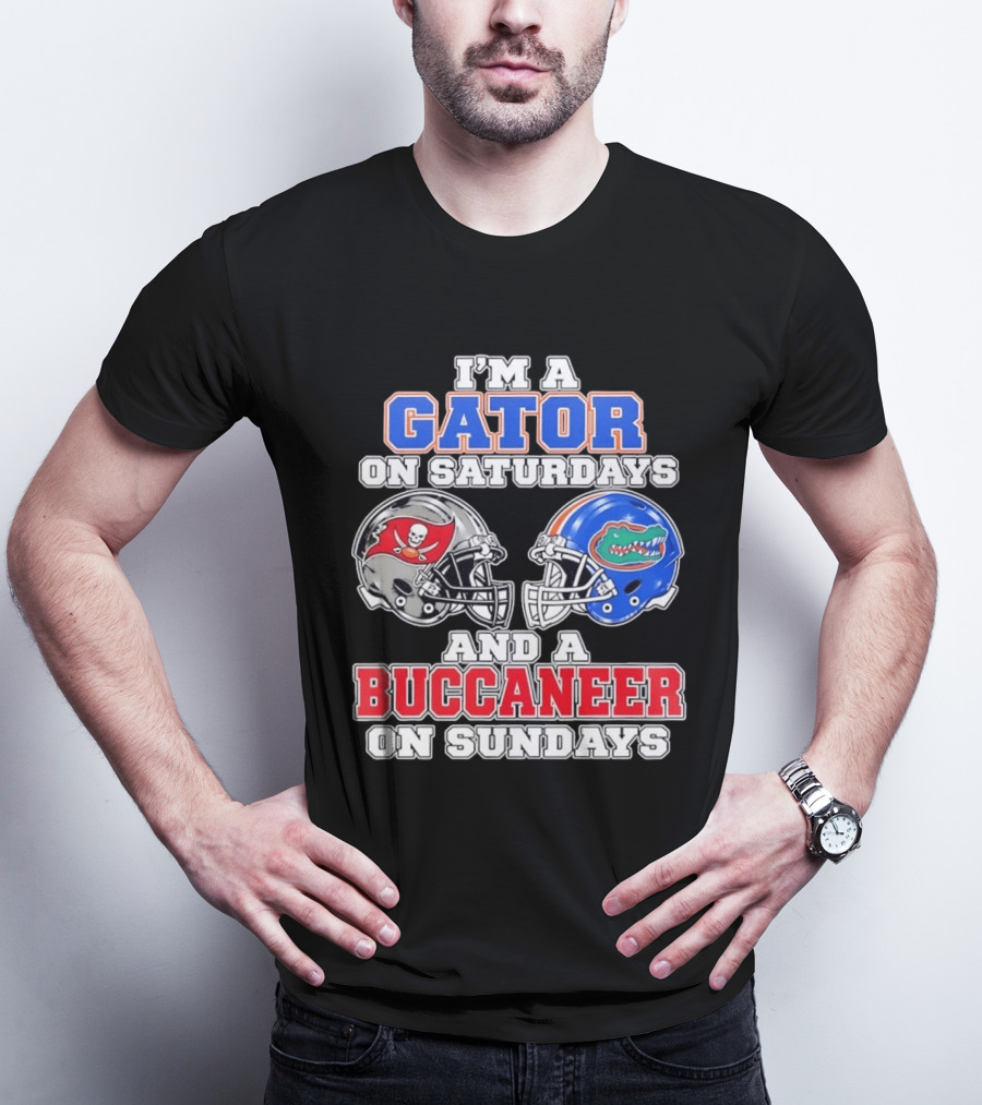 I'm A Gator On Saturdays And A Buccaneer On Sundays Football Helmets T-Shirt