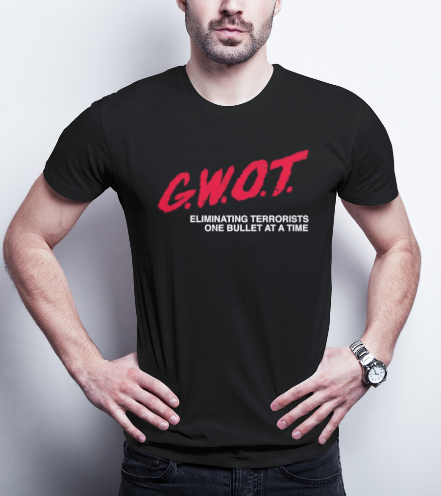 GWOT Eliminating Terrorists One Bullet At A Time Red T-Shirt