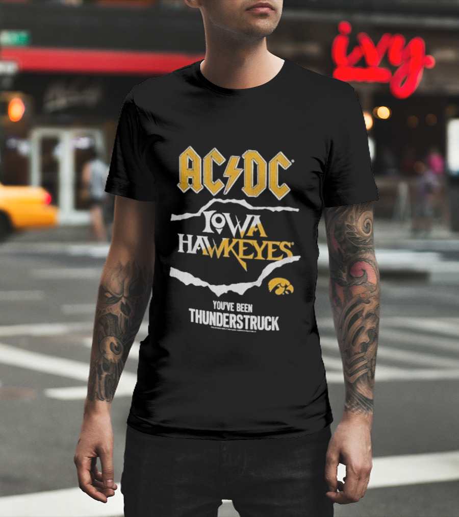 ACDC Iowa Hawkeyes You've Been Thunderstruck T-Shirt