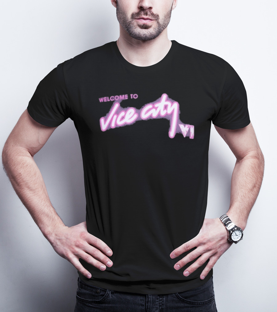 Miami Heat Court Culture Welcome To Vice City VI Pink Neon T-Shirt