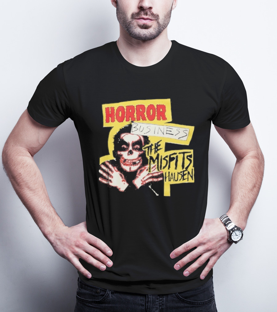Middle Of Beyond Misfitshausen Misfits X Danhausen Horror Business Iconic Skull T-Shirt
