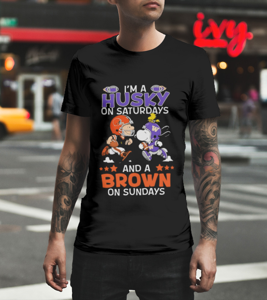 I'm A Husky On Saturdays Snoopy Charlie Brown On Sundays T-Shirt