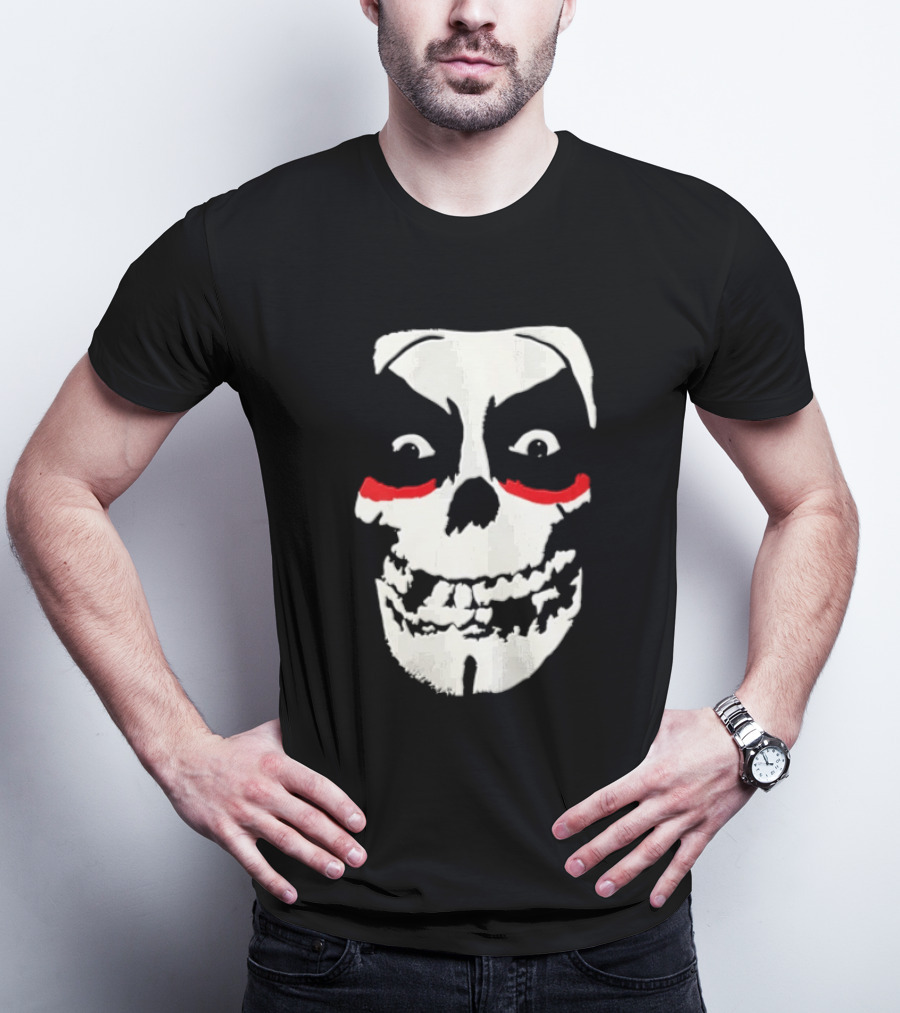 Misfits Danhausen Skull Face Design With Red Accents T-Shirt