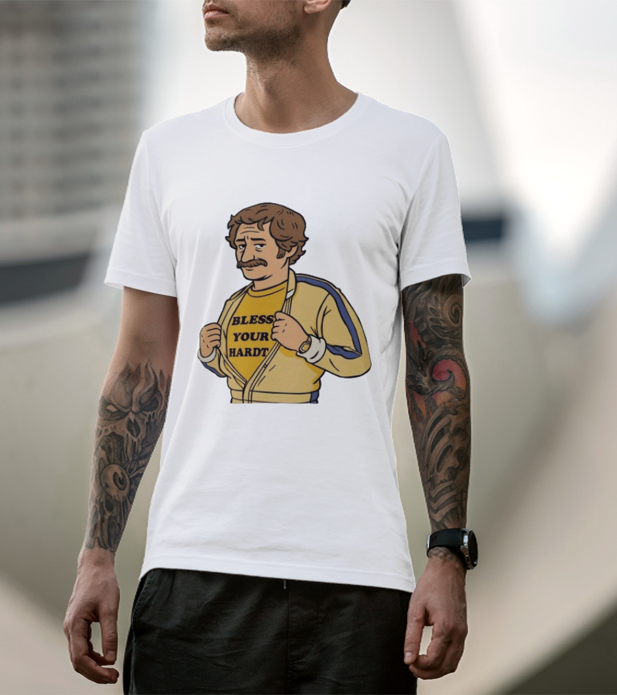 Bless Your Hardt Damn I'm Good Cartoon 70s Style Mustache Vintage Look T-Shirt