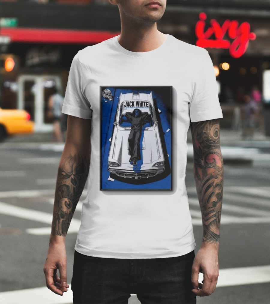 Jack White Phoenix AZ Concert October 3 2026 Classic Car And Skull T-Shirt