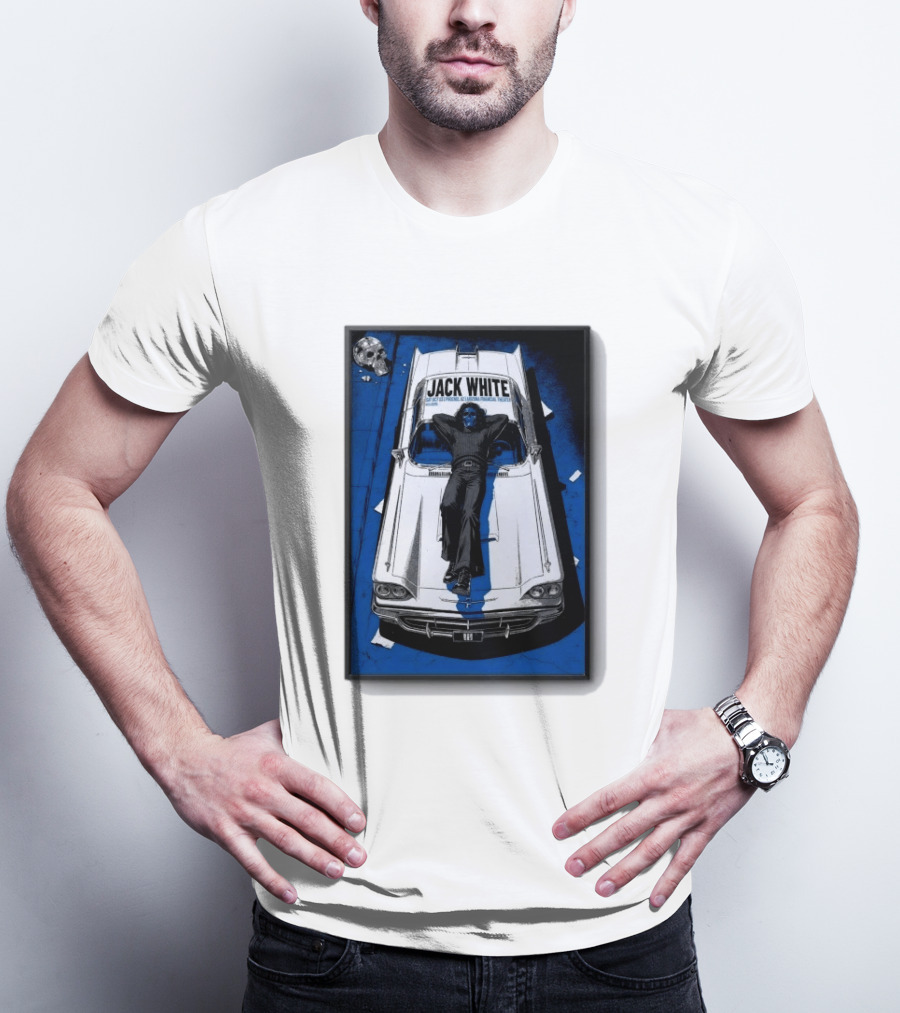 Jack White Phoenix AZ Concert October 3 2026 Classic Car And Skull T-Shirt