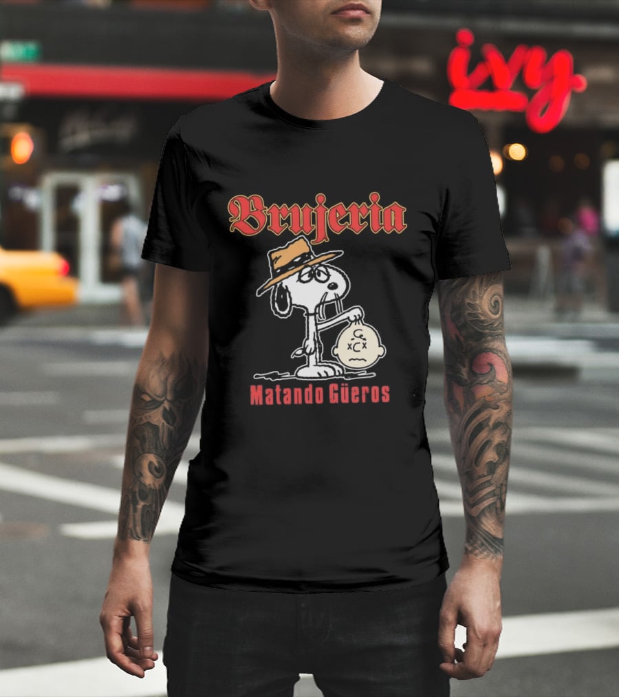 Brujeria Matando Güeros Snoopy Bootleg Metal Band Hat T-Shirt