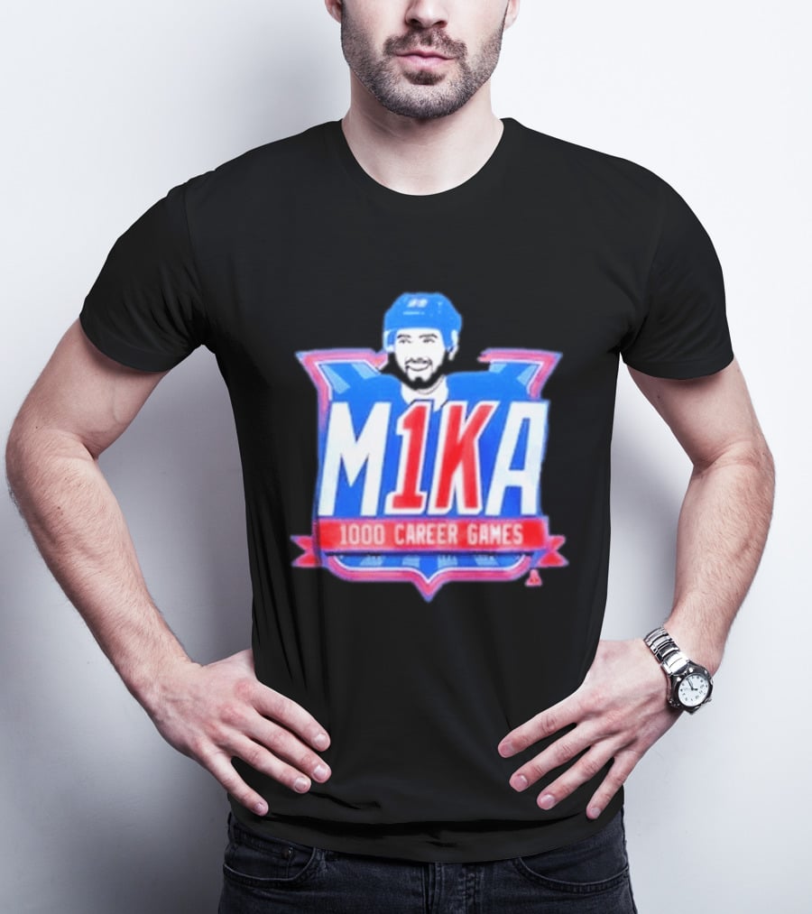 Mika Zibanejad 1000 Career Games M1KA New York Rangers T-Shirt
