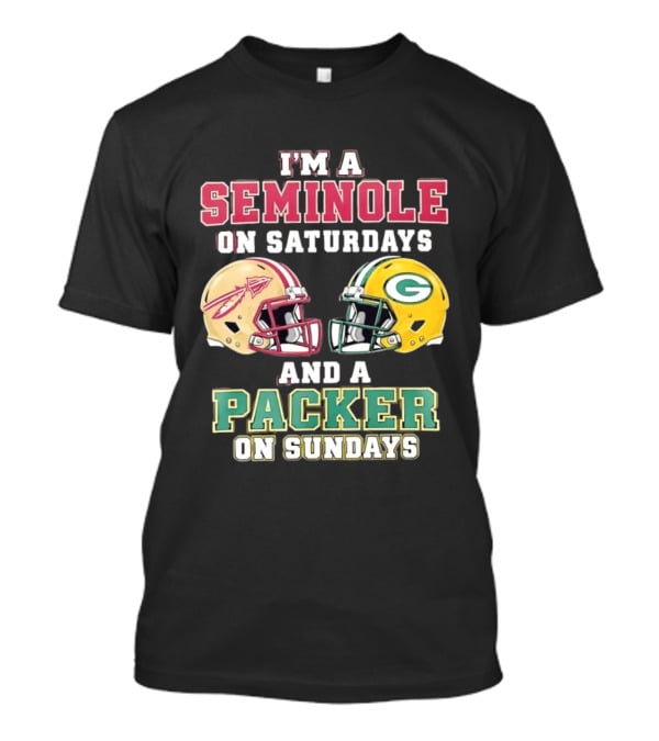 I'm A Seminole On Saturdays And A Packer On Sundays Helmet Team Spirit T-Shirt