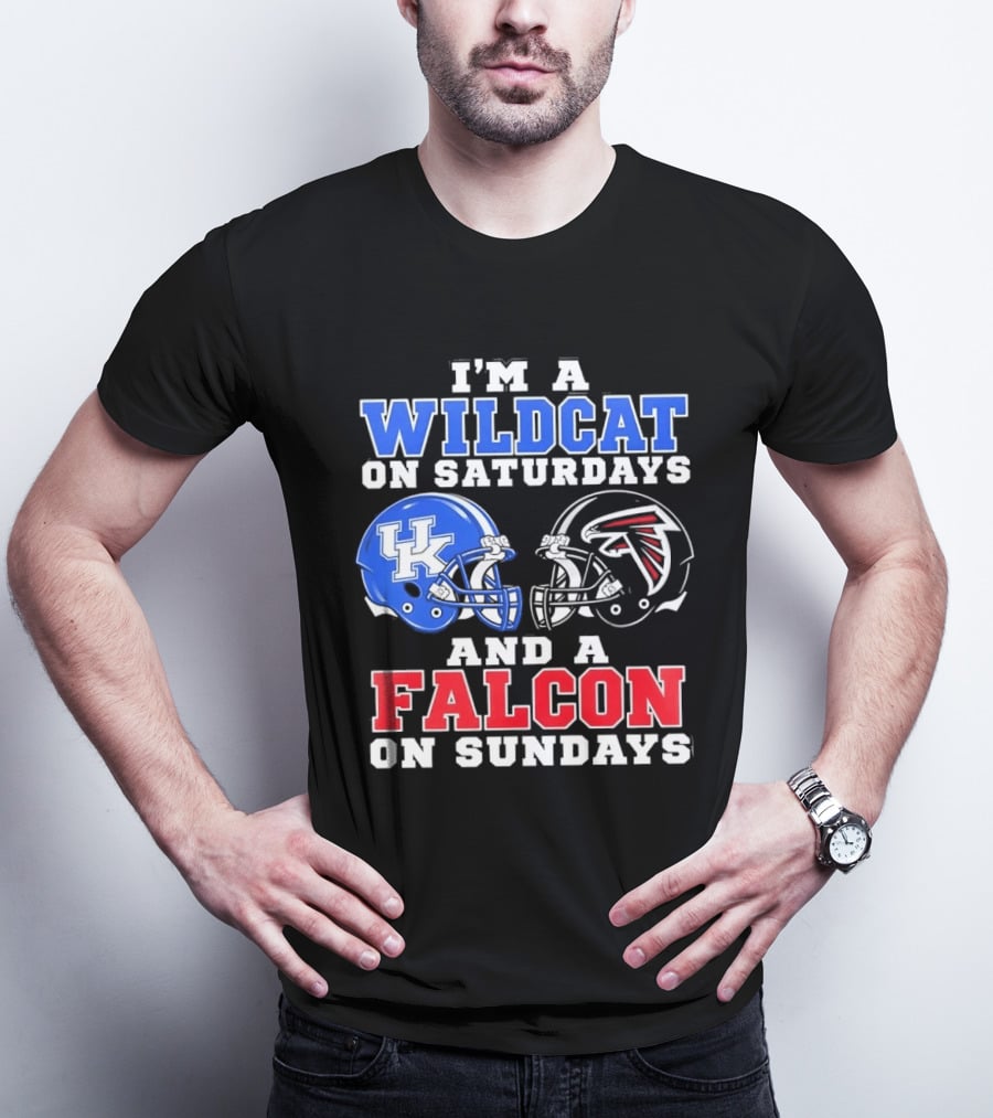 I'm A Wildcat On Saturdays And A Falcon On Sundays Kentucky And Atlanta Football Fan Gear T-Shirt