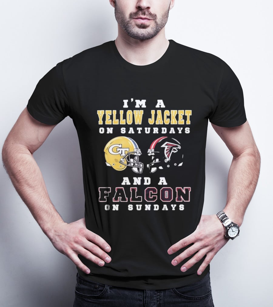 I'm A Yellow Jacket GT Helmet Saturdays Falcon Logo Sundays T-Shirt