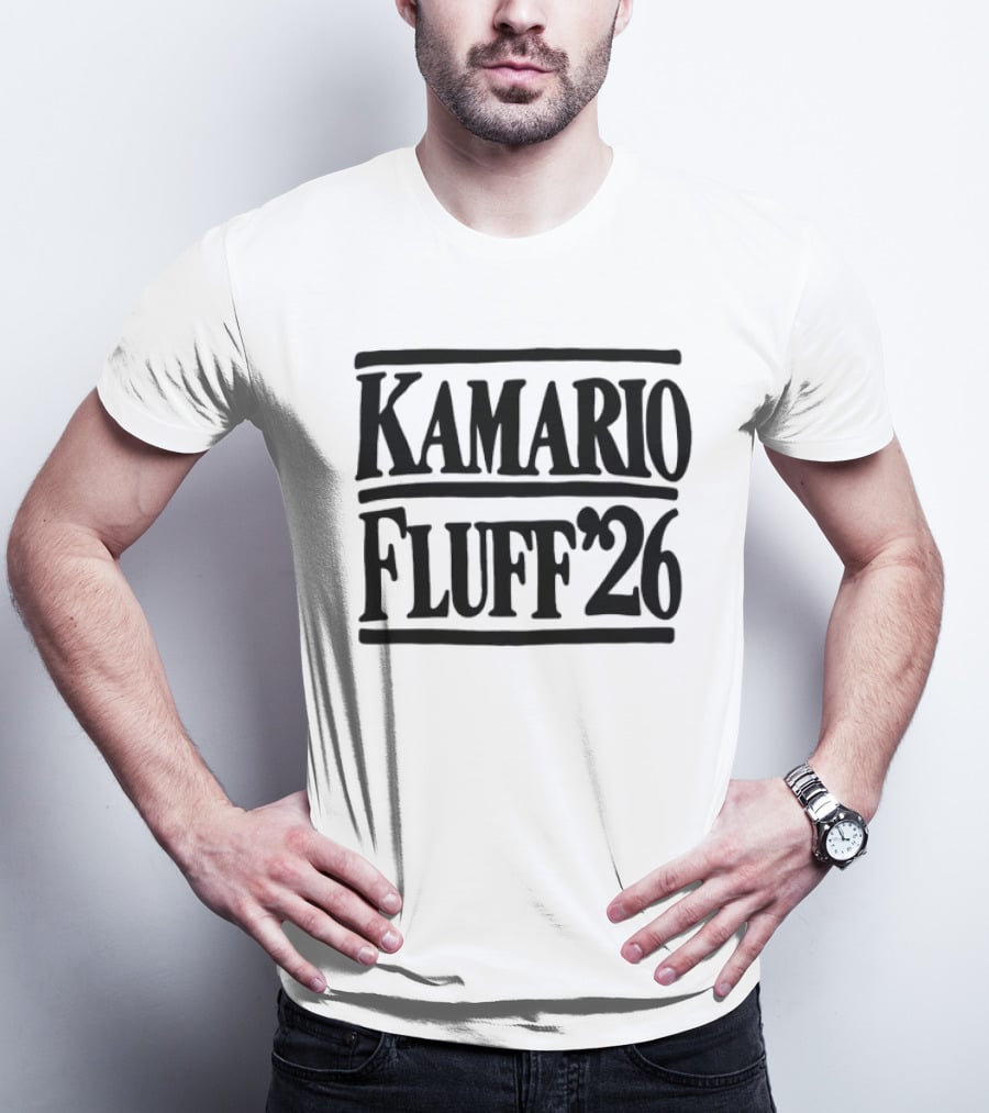 Kamario Fluff '26 Retro Style Graphic Text Bold Font T-Shirt