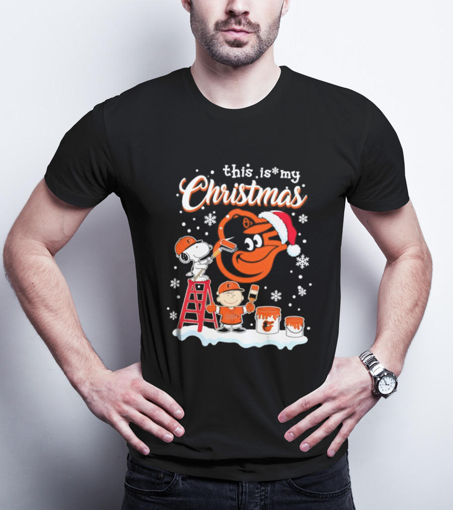 Baltimore Orioles Snoopy Woodstock Charlie Brown This Is My Christmas 2026 T-Shirt