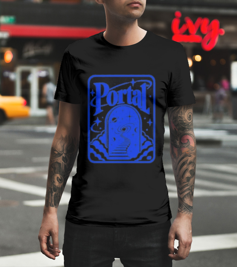 Synaptrix Labs Limited Edition Portal Cosmic Stairway Stars And Planets T-Shirt