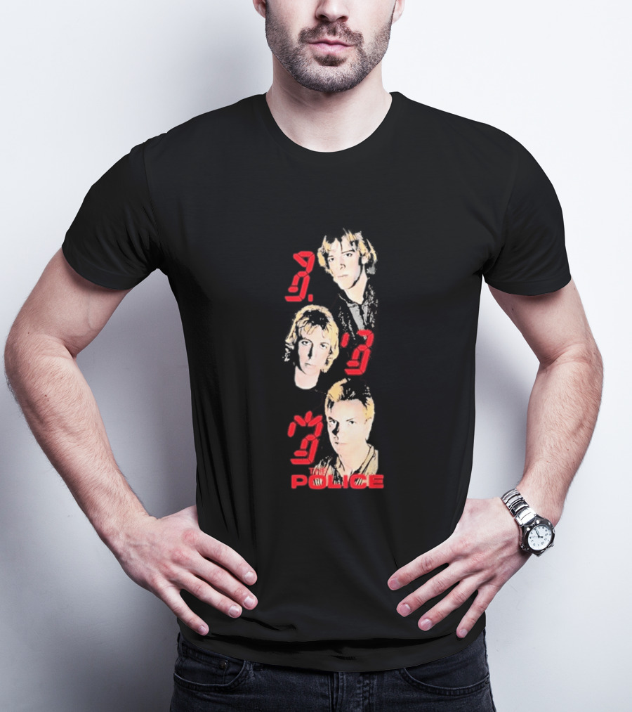 The Police Ghost In The Machine 45th Anniversary Faces Red Digital Numbers T-Shirt