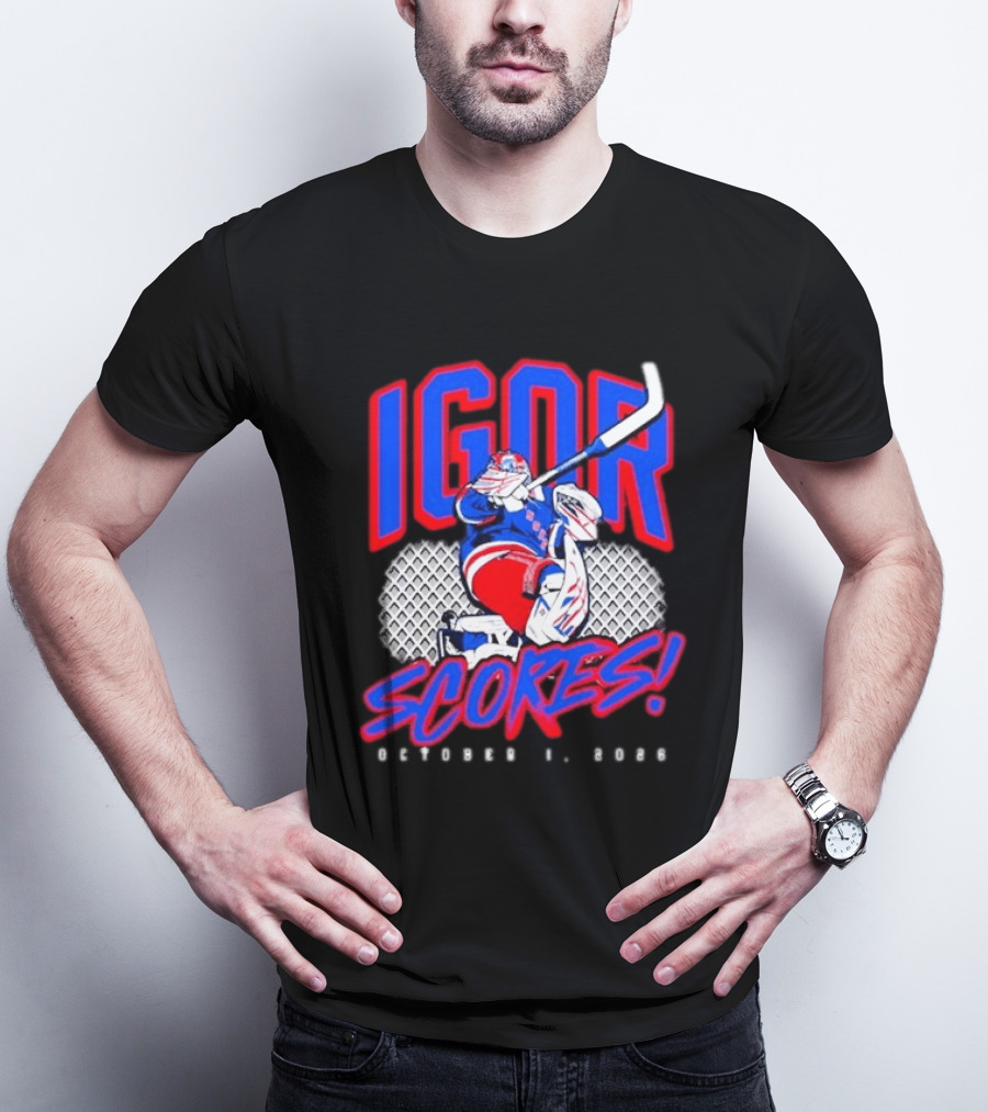Igor Scores October 1 2026 Hockey Goalie Celebration T-Shirt