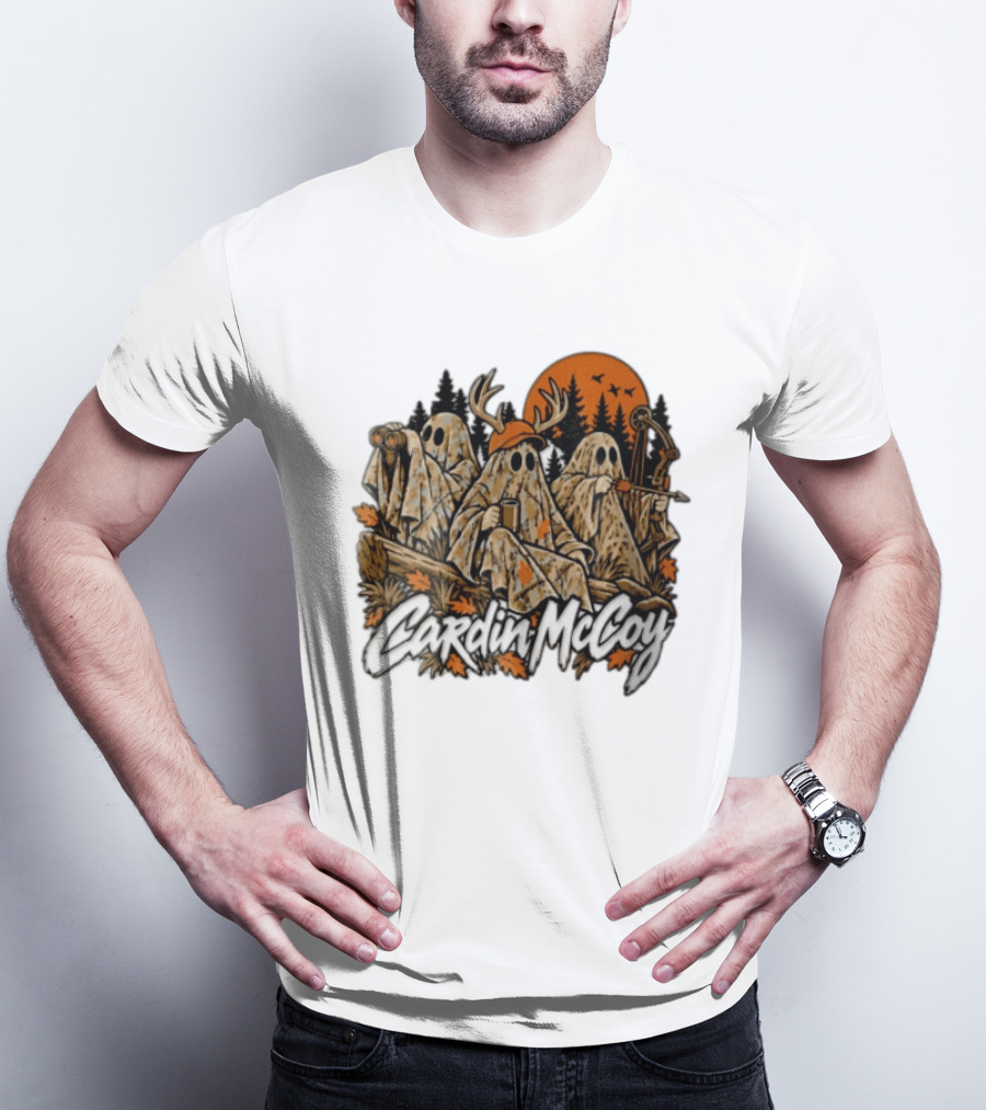 Cardin McCoy Three Ghosts Camouflage Hunting Forest Scene T-Shirt