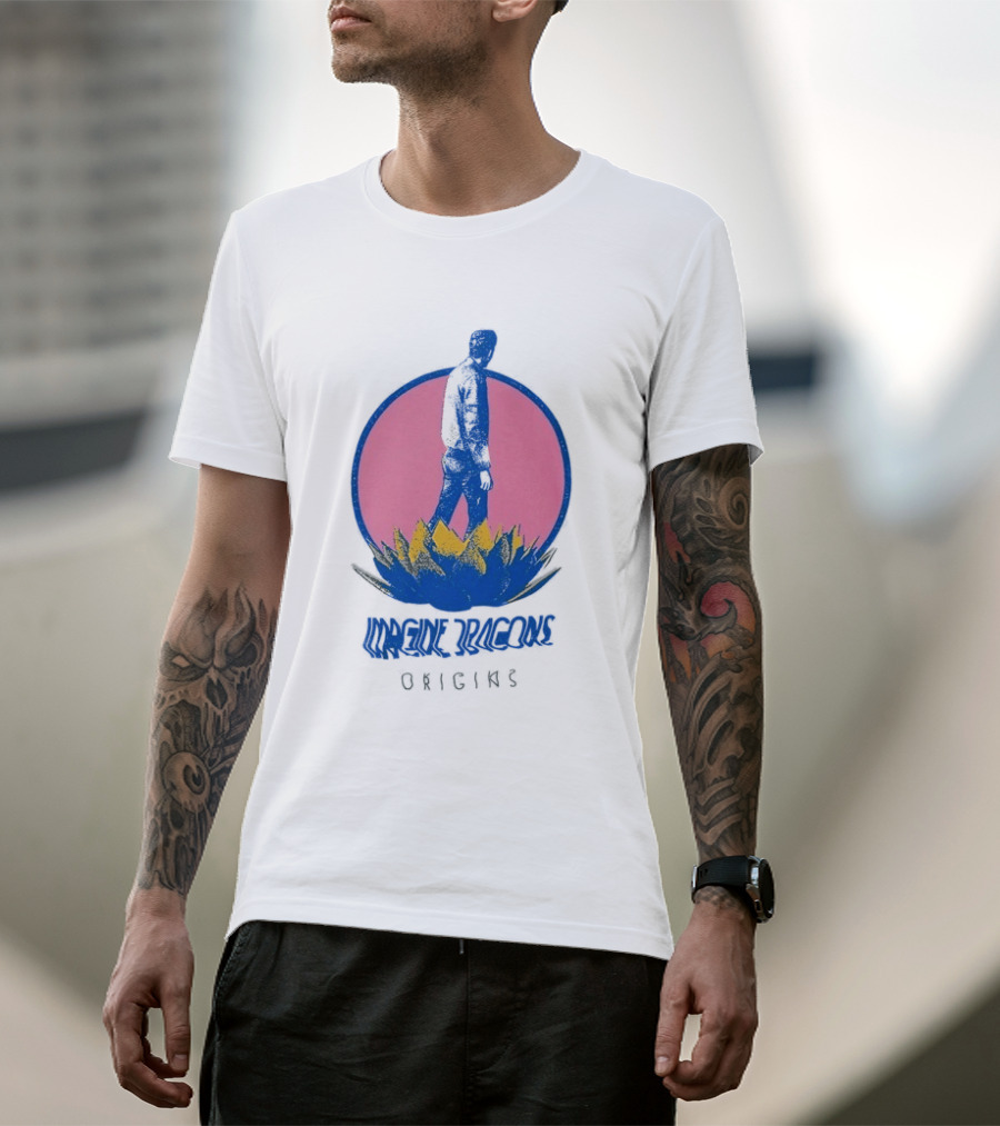 Imagine Dragons Origins Lotus Inverted Pink Circle T-Shirt